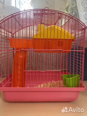 Декоративная мышь с клеткой