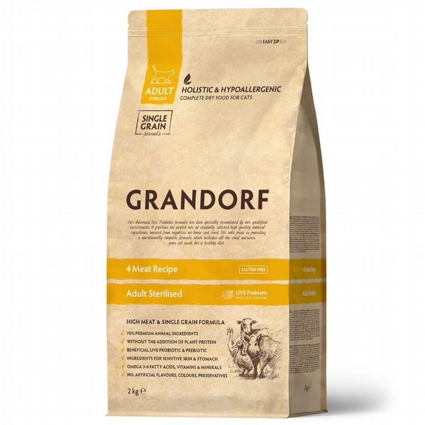 Корм для кошек grandorf 2 кг