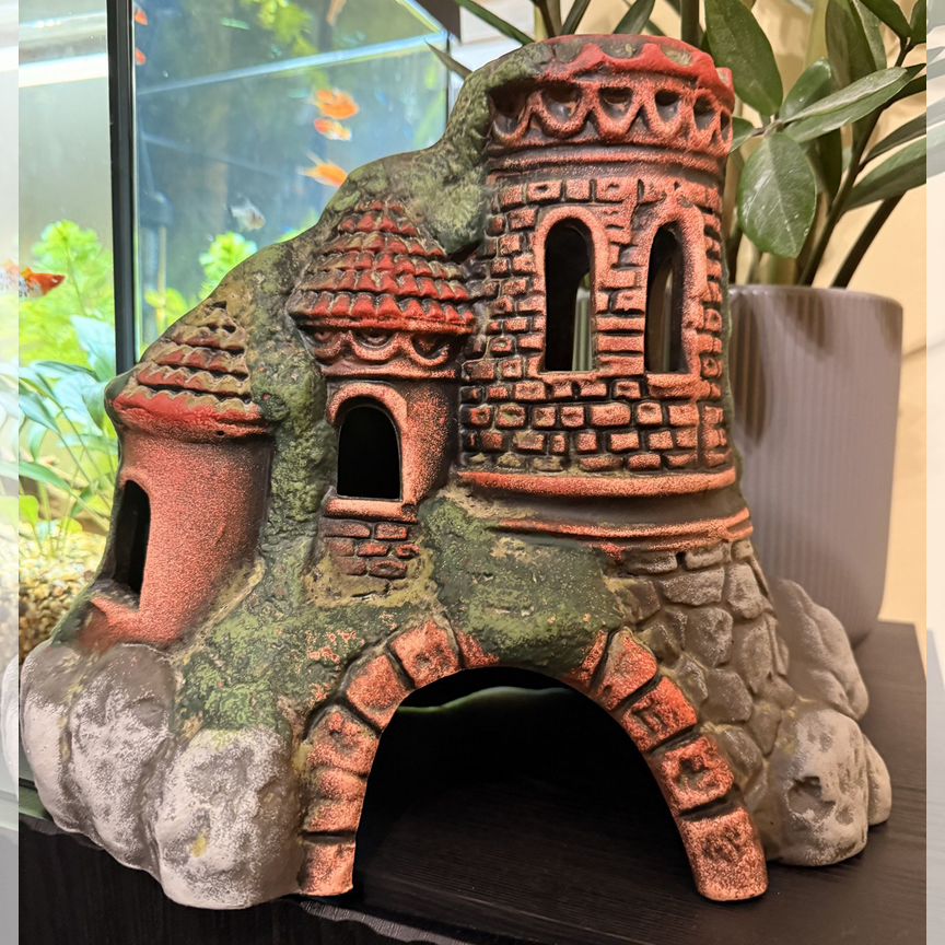 Огромный Замок для Аквариума 30см Декорация