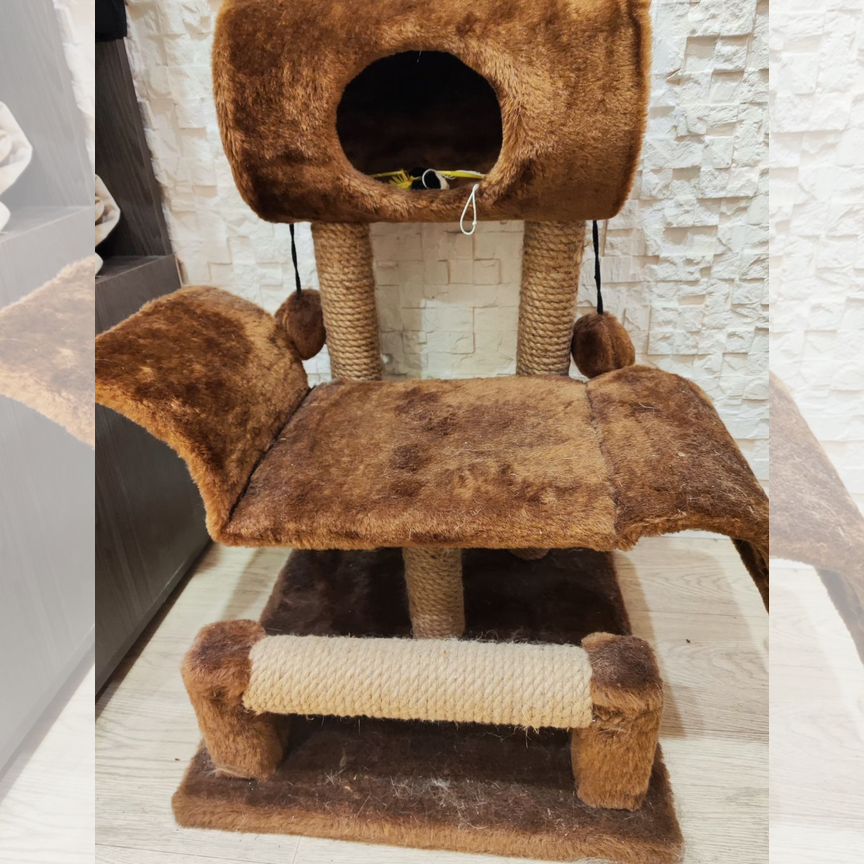 Когтеточка для кошек с лежанкой