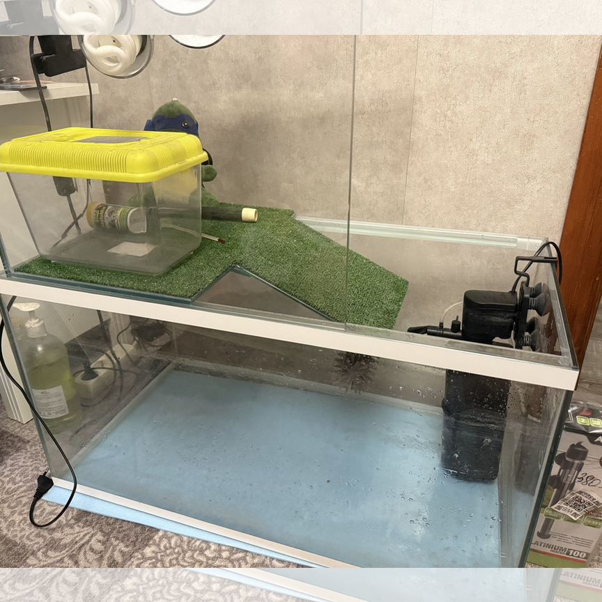 Аквариум для черепахи 100 литров   комплект