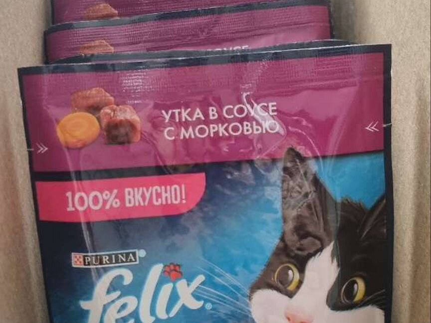 Purina Felix утка в соусе с морковью 25 паучей