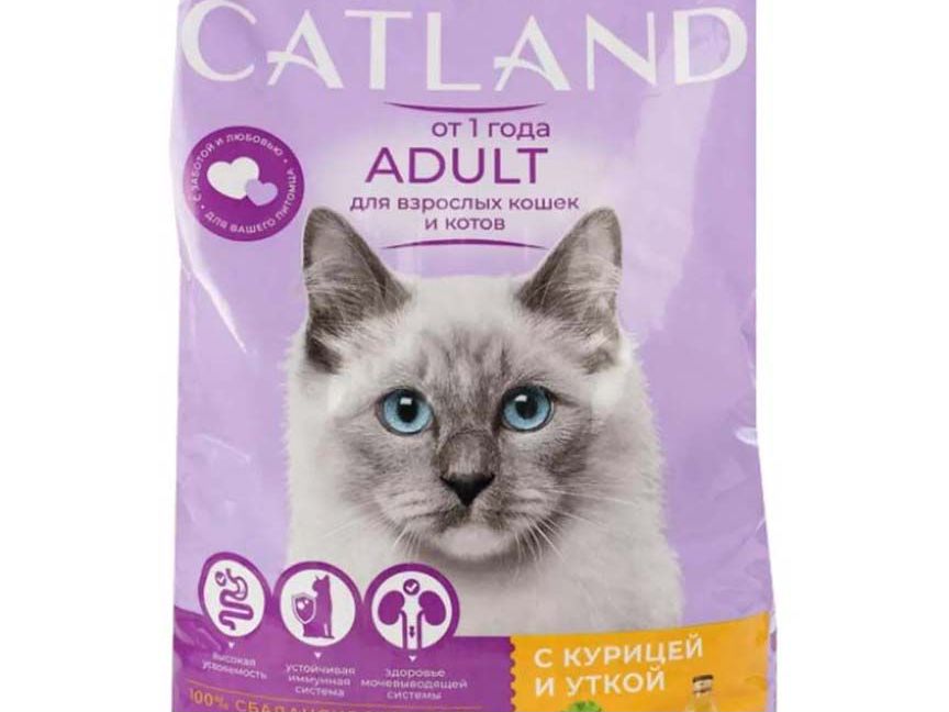 Корм Catland для кошек с курицей и уткой 10 кг