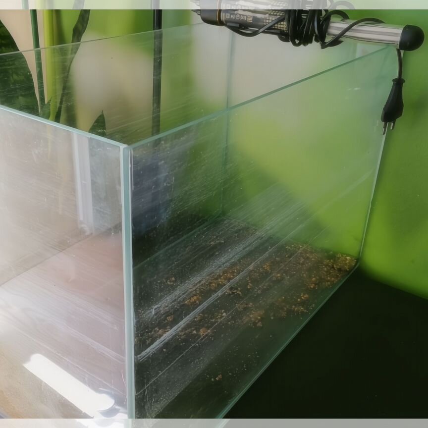 Аквариум с грунтом, растения, фильтр, обогр