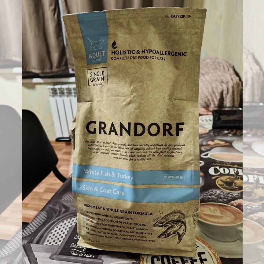 Grandorf сухой корм для кошек с рыбой и индейкой