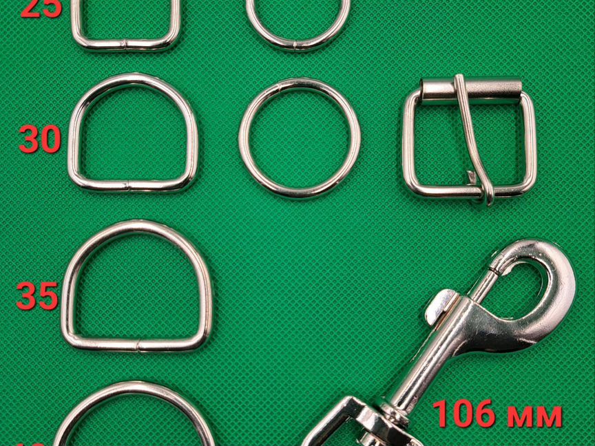 Фурнитура металлическая, полукольцо, пряжка