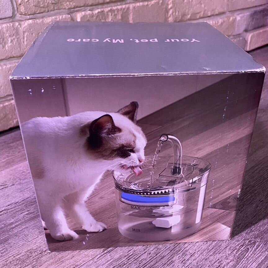 Фонтан поилка для кошек с датчиком