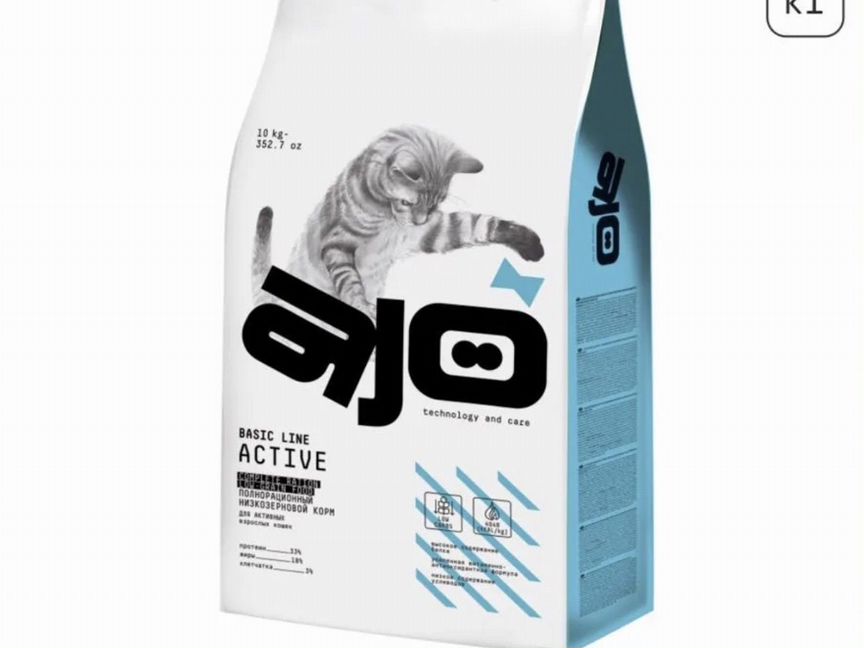 Корм для кошек ajo active 10 кг