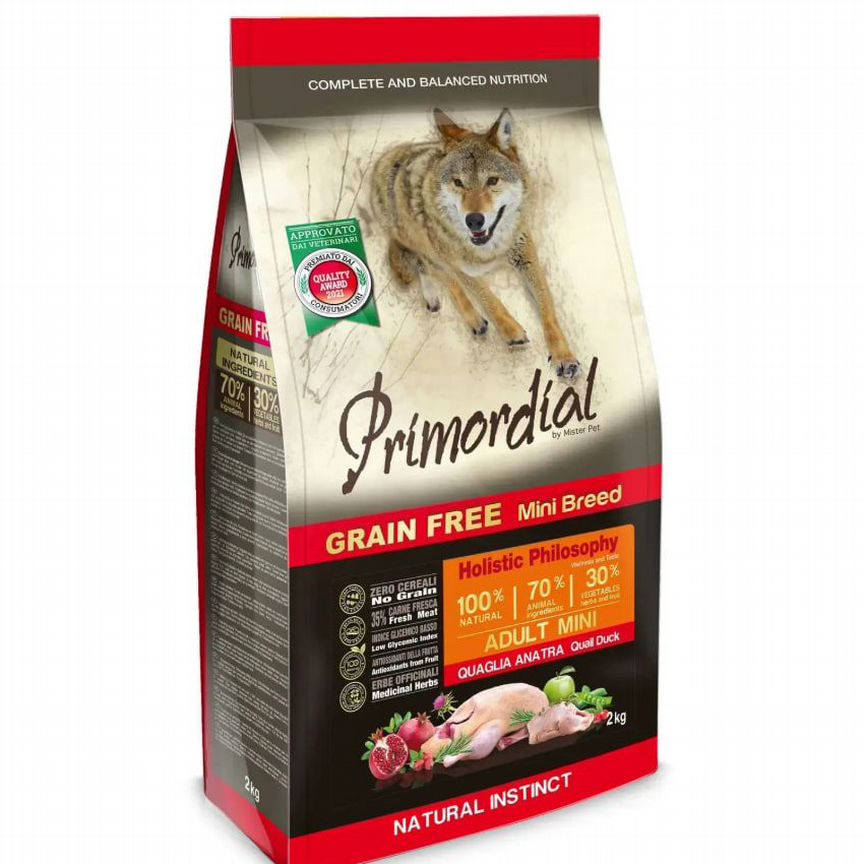 Корм для собак Primordial Adult Mini с Уткой 6 кг