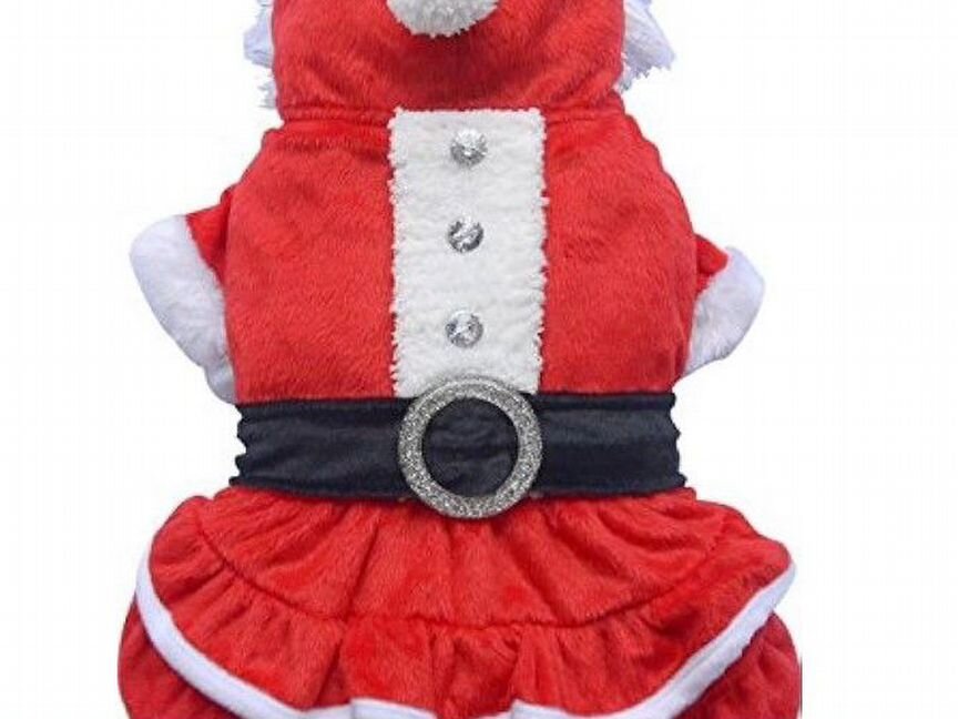 Новогодний костюм с капюшоном для средних собак