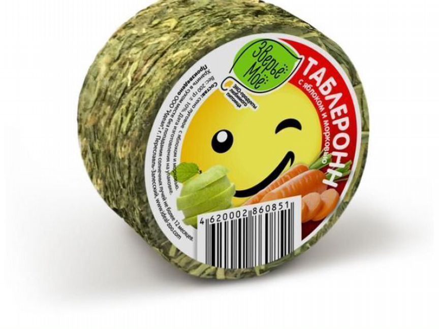 Зверьё моё 60868 таблеронн Сено луговое с яблоком