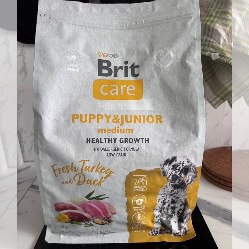Корм для собак Brit care для щенков средних пород
