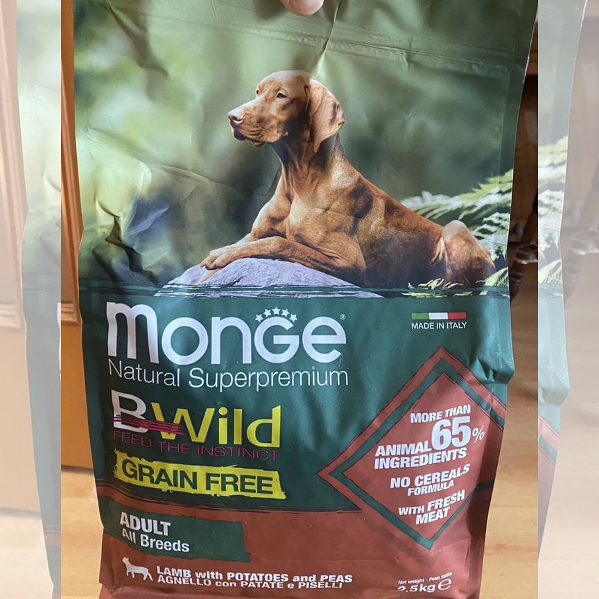 Корм собак Monge BWild Grain free ягненок горох