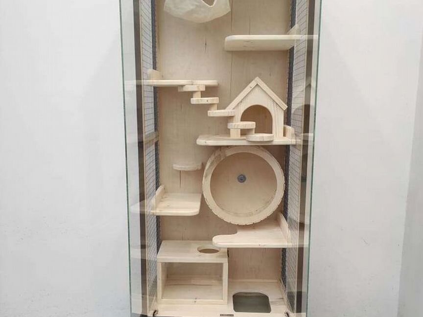 Клетка-витрина для шиншиллы, белки, хорька, бурунд