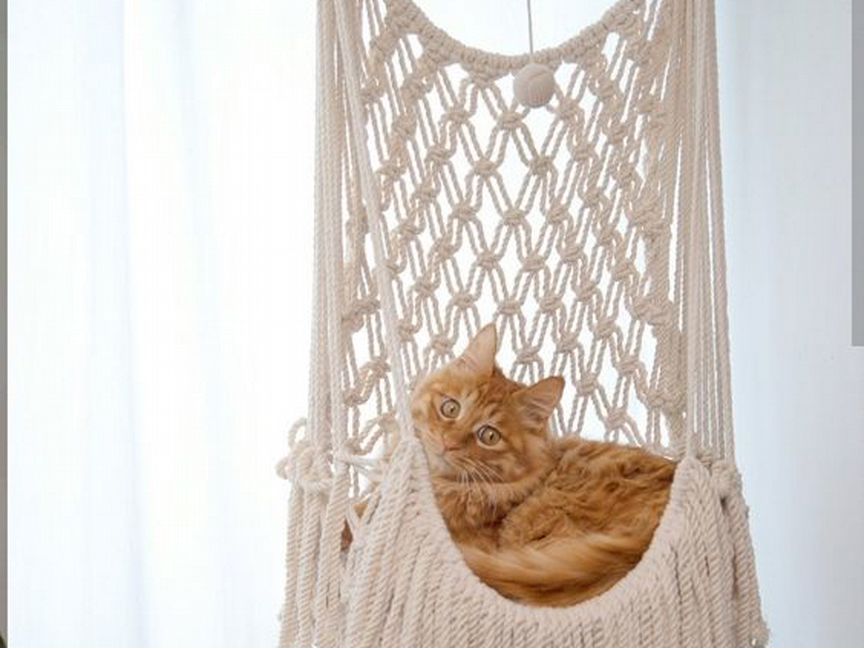 Гамак лежанка для кошки собаки макраме