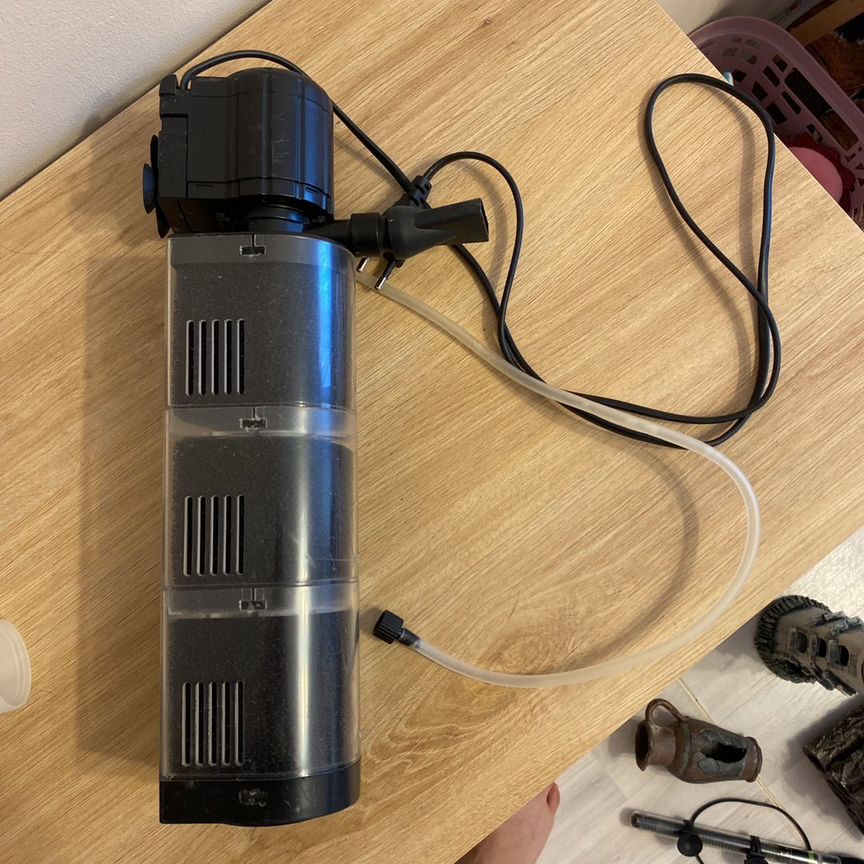 Декорации,фильтры,нагреватель для аквариума