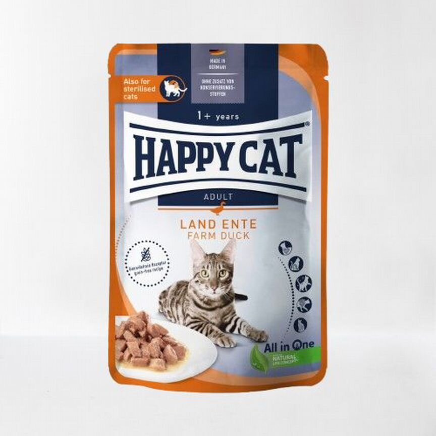 Влажный корм Happy Cat (Meat in Sauce, паучи)