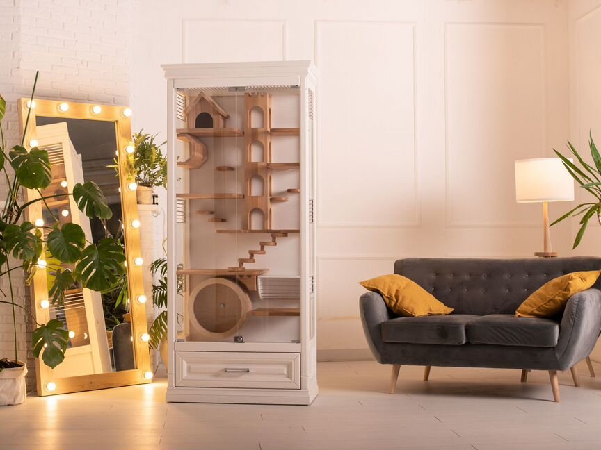 Витрина для шиншилл,дегу " Атлант" из дуба