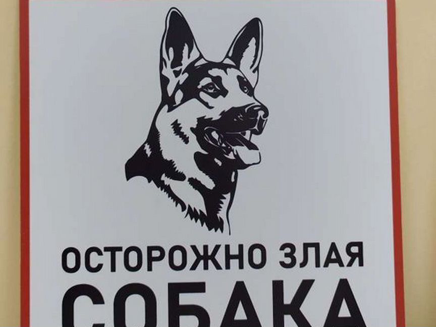 Табличка "Осторожно злая собака"