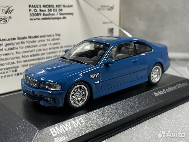 Коллекционная модель BMW M3 E46 Minichamps 1:43 купить в Москве | Хобби и отдых | Авито