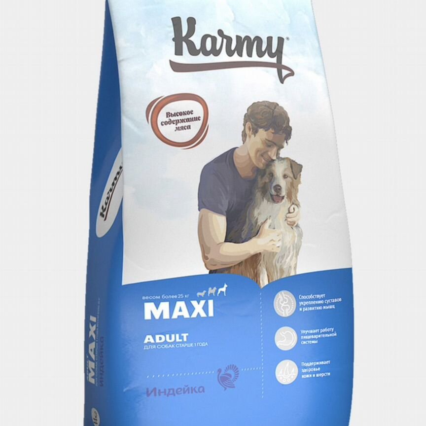 Сухой корм karmy Maxi Adult Индейка, 14 кг