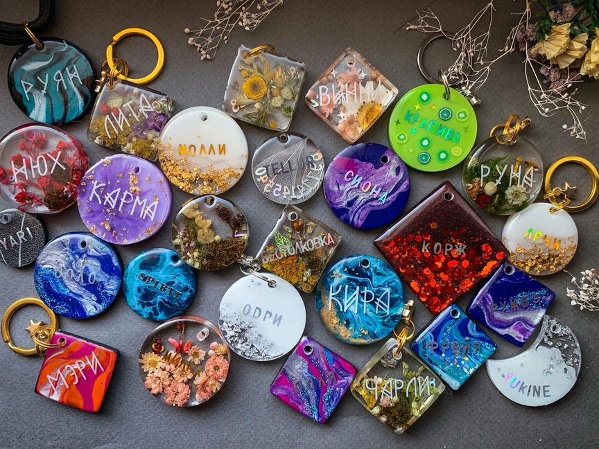 Адресники из эпоксидной смолы