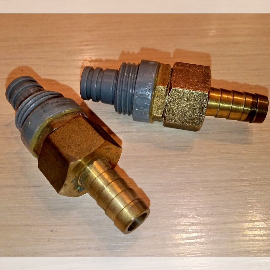 Штуцер переходник латунь 8х10 мм для аквариума