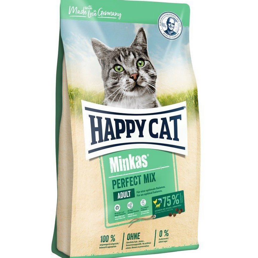 Happy Cat. Корм для кошек Minkas 1.5 кг х3
