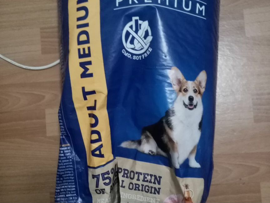 Корм для собак brit premium adult medium 15кг