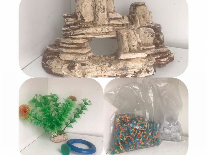 Аквагрунт кормушка грот растение для аквариума