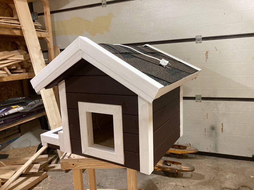 Домик для кошки, уличный, теплый