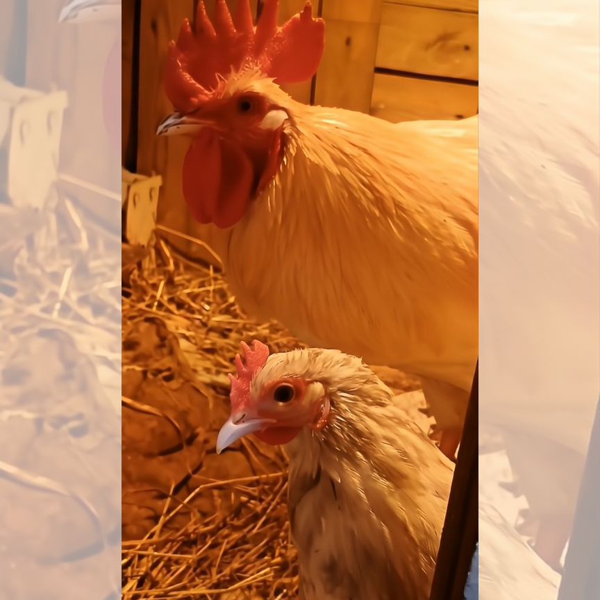 Домашние молодые петухи