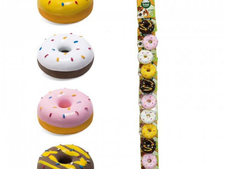 Набор игрушек для собак из латекса Пончики,d65мм