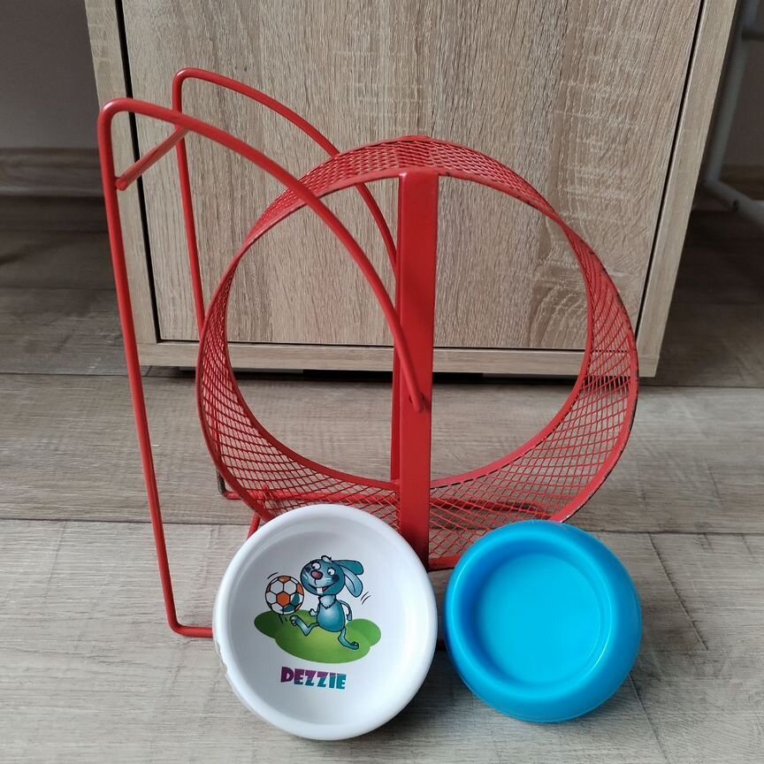 Беговое колесо d17 см и миски