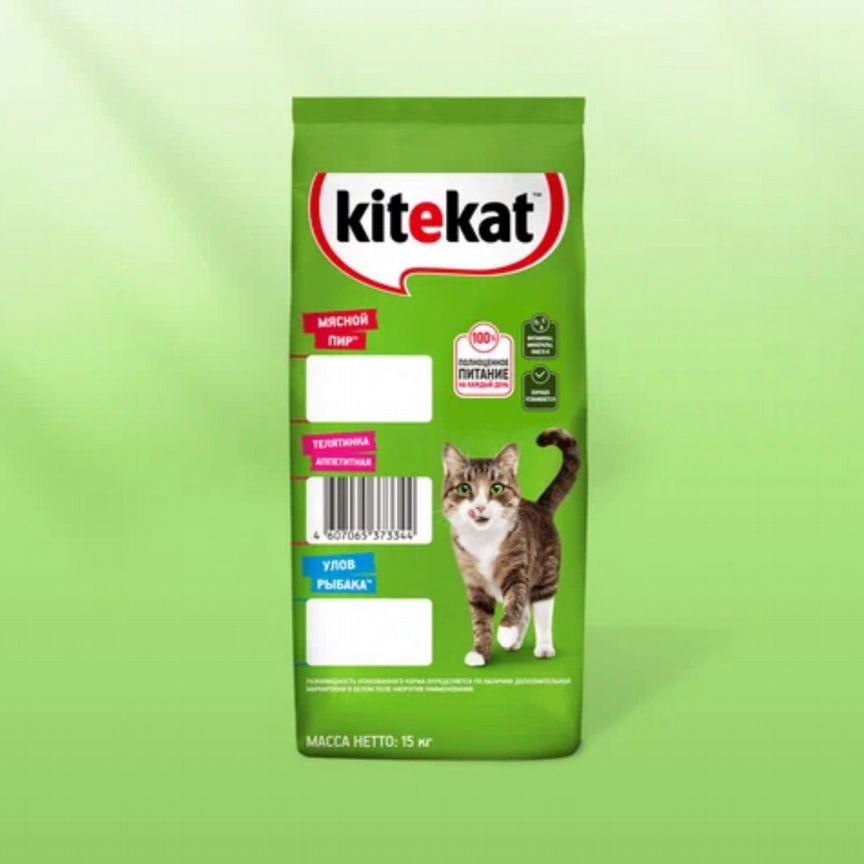 Сухой полнорационный корм kitekat 15кг