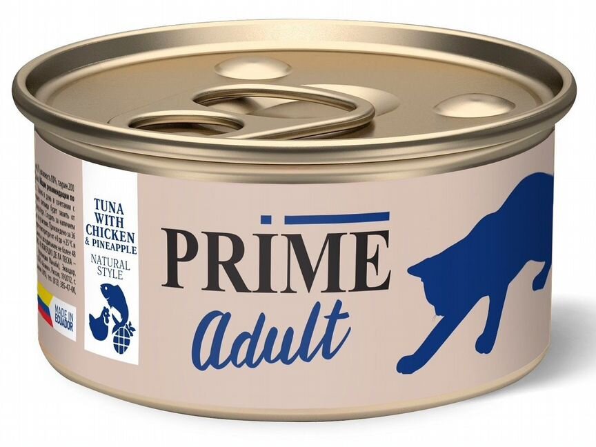 Prime консервы Тунец с курицей и ананасом в собств