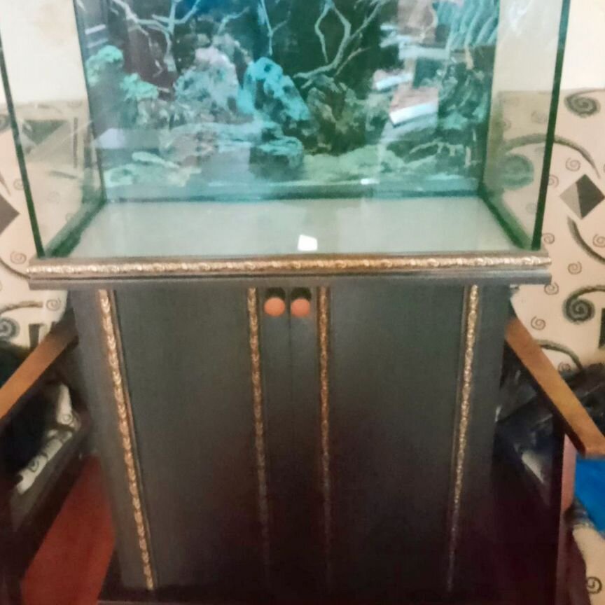 Аквариум с тумбой бу 100л