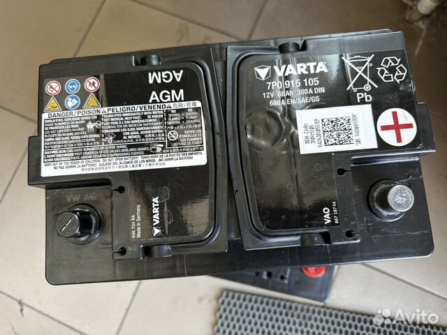 Аккумулятор vag 68 agm новый 000915105CC купить в Москве VAG 7P0915105 ...