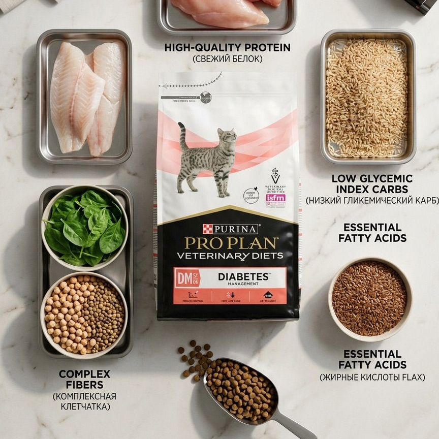 Purina DM Diabetes 5 kg для кошек порез