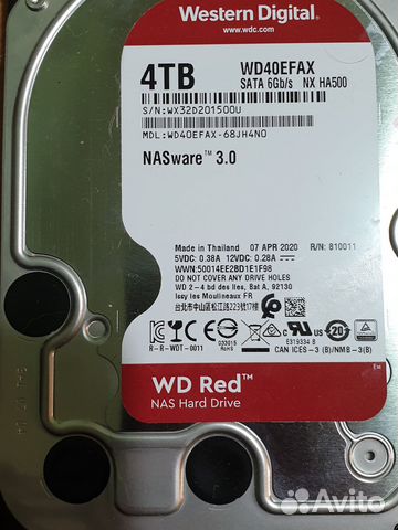 Жесткий диск Western Digital Red 4TB WD40efax купить в Москве ...