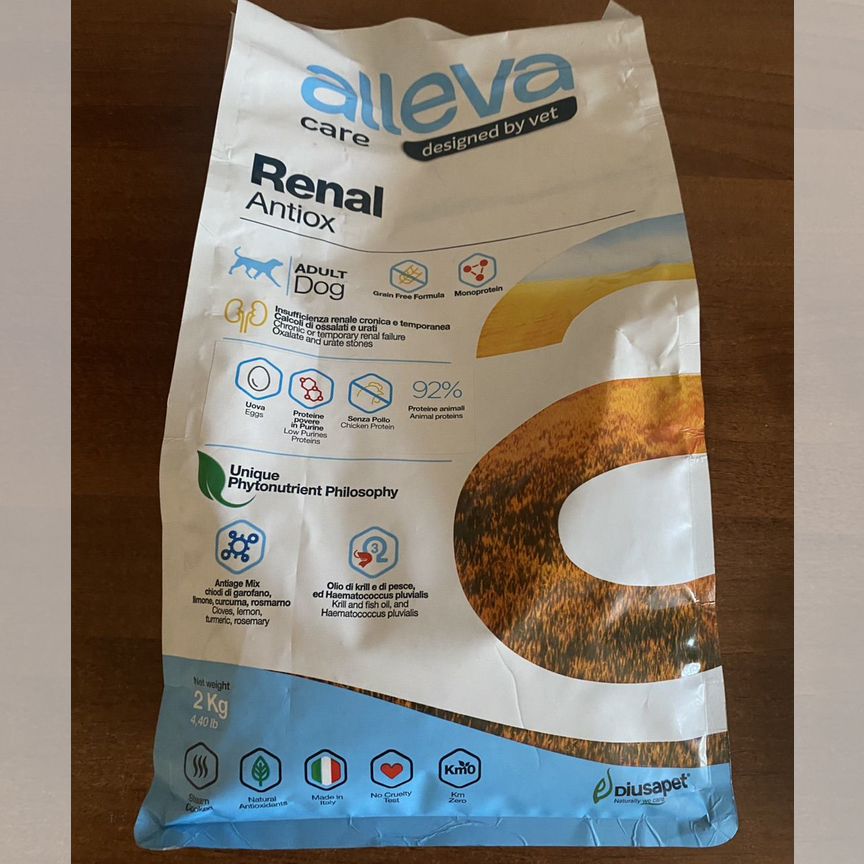 Корм для собак Alleva renal antiox 2кг