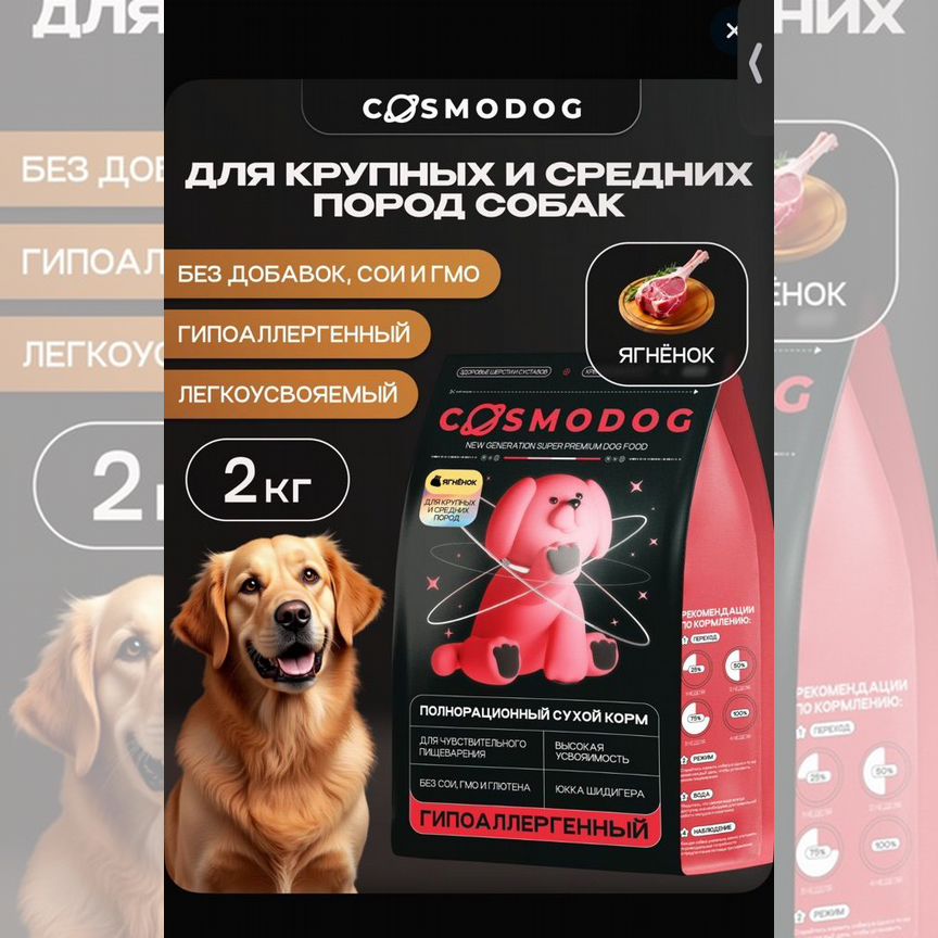 Корм для собак гипоаллергенный ягненок