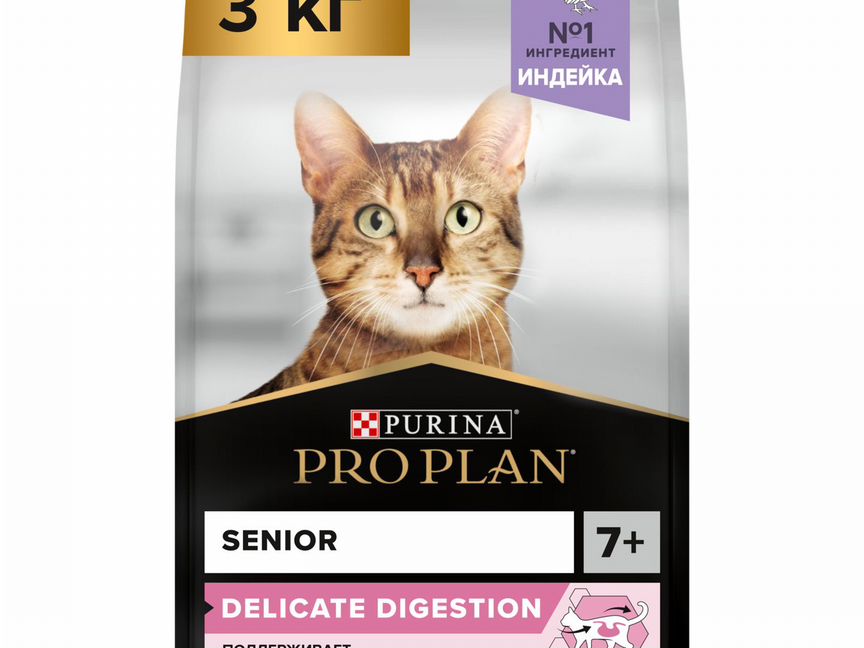 Корм Pro Plan для кошек старше 7 лет, индейка 3кг