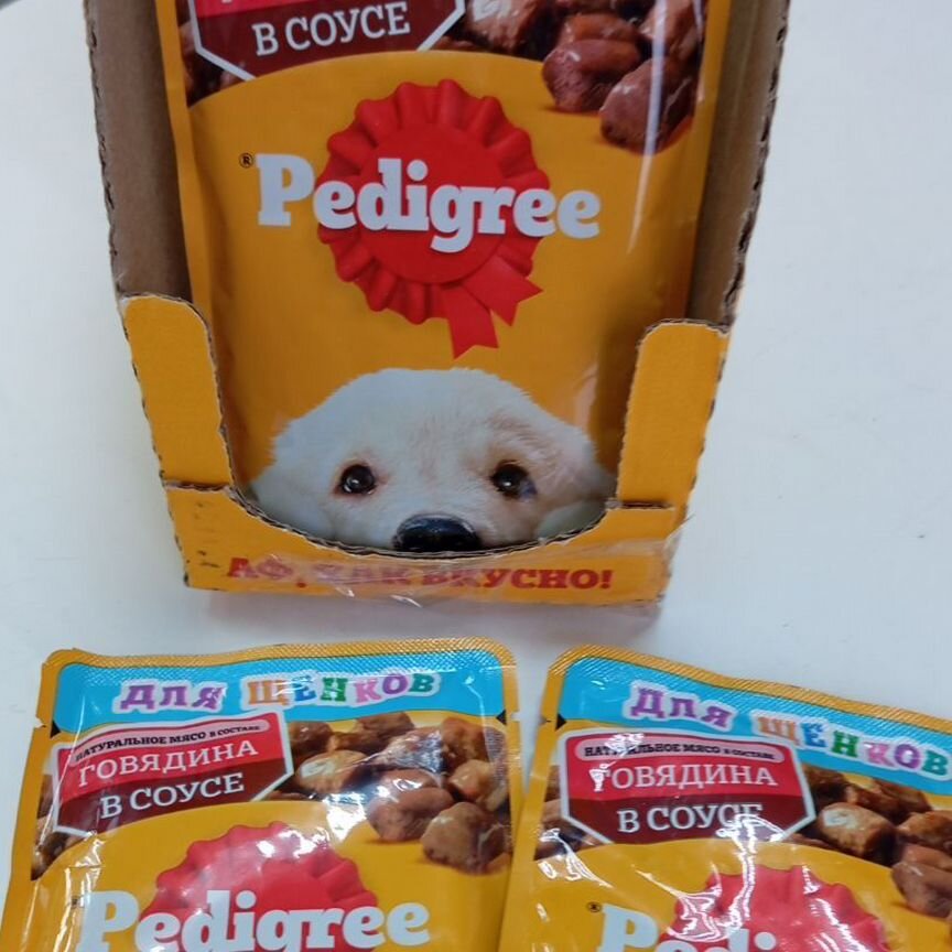 Корм "для щенков с говядиной "Pedigree", 85 гр