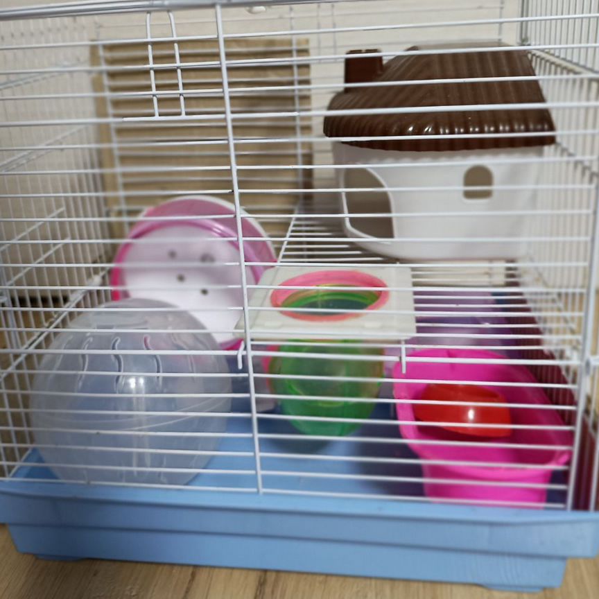 Клетка с домиком для грызунов, хомяка, хомячка