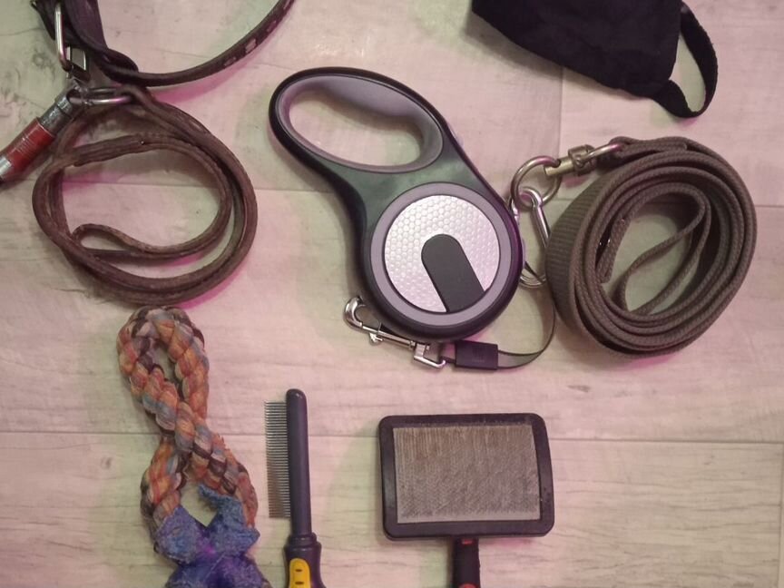 Поводок рулетка до 50кг и средства для ухода