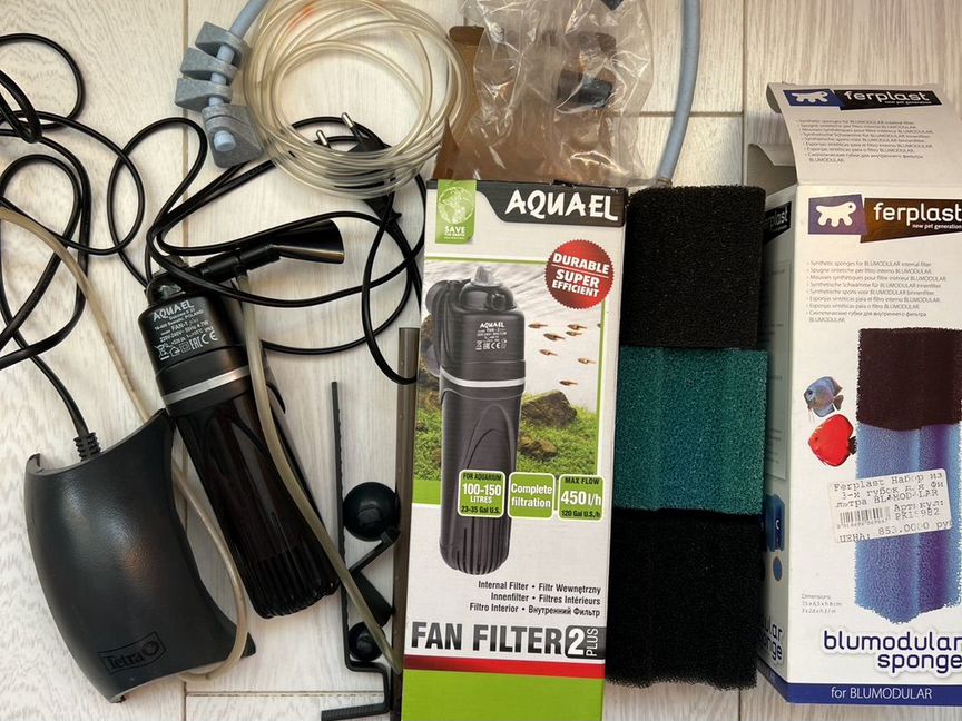 Фильтр для аквариума Aquael и губки blumodular
