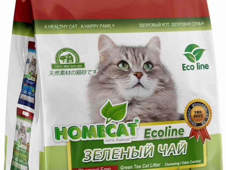 Комкующийся наполнитель homecat, 18л два мешка