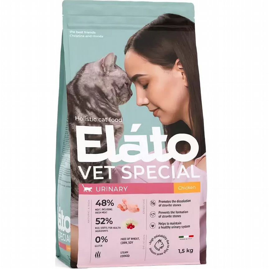 Сухой корм Elato Holistic Vet Special Urinary для кошек с курицей - 1,5 кг