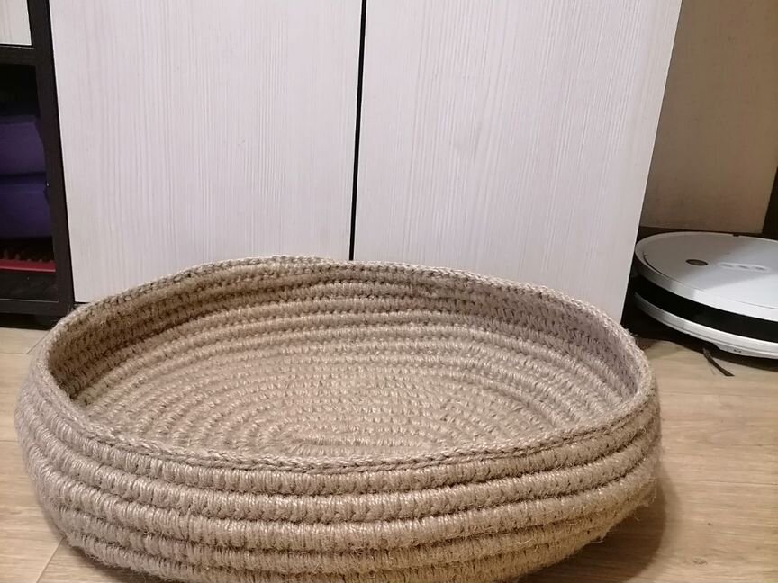 Лежанка для кота, джут, канат